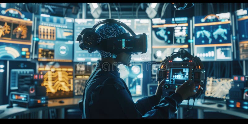 VR Game Designer with AI in Futuristic Lab AIG60 Stock Image - Image of ... VR Game Designer with AI in Futuristic Lab AIG60 Stock Image - Image of ...