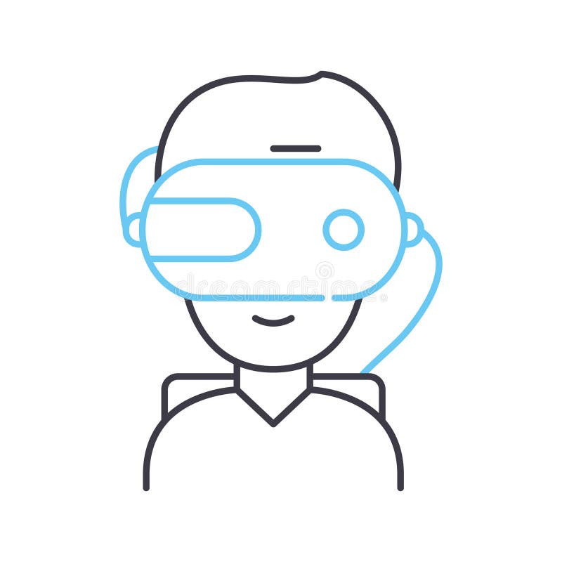 Vr Game Line Icon, Outline Symbol, Vector Illustration, Concept Sign ... Vr Game Line Icon, Outline Symbol, Vector Illustration, Concept Sign ...