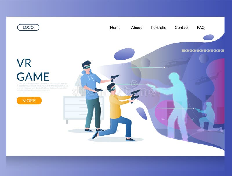 VR Game Vector Website Landing Page Design Template Stock Vector ...