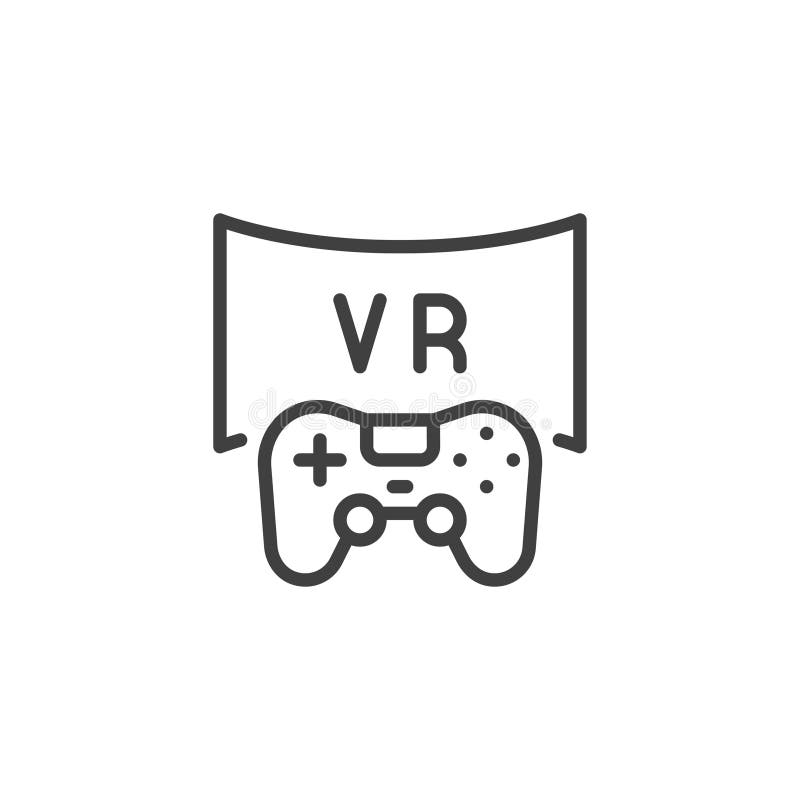 VR Gaming Controller Line Icon Stock Vector - Illustration of hollow ...
