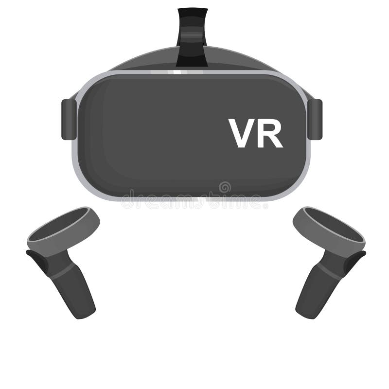 VR Gaming Goggle Headset Vector with Controllers Stock Vector ...