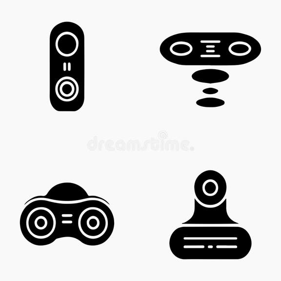 VR Gaming Motion Sensors Solid Icons Stock Vector - Illustration of ...