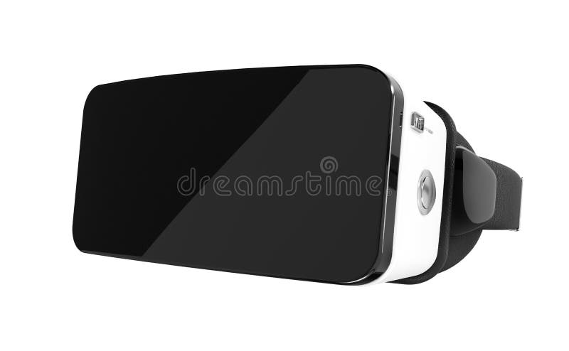 VR Glasses. Black and White Virtual Reality Headset Isolated on White ...