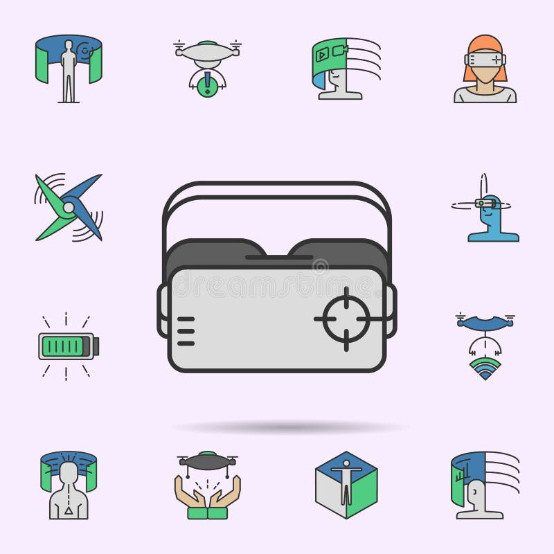 Vr Glasses Colored Neon Icon. Elements of Virtual Reality Set Stock ...