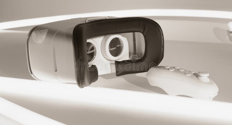 VR glasses and controller stock image. Image of goggles - 68827369