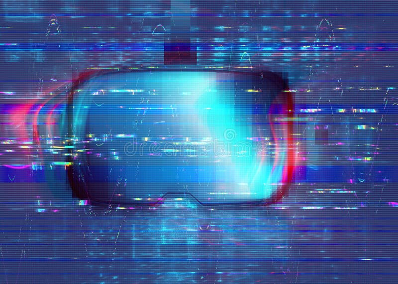 VR glasses glitch stock illustration. Illustration of modern - 147349430