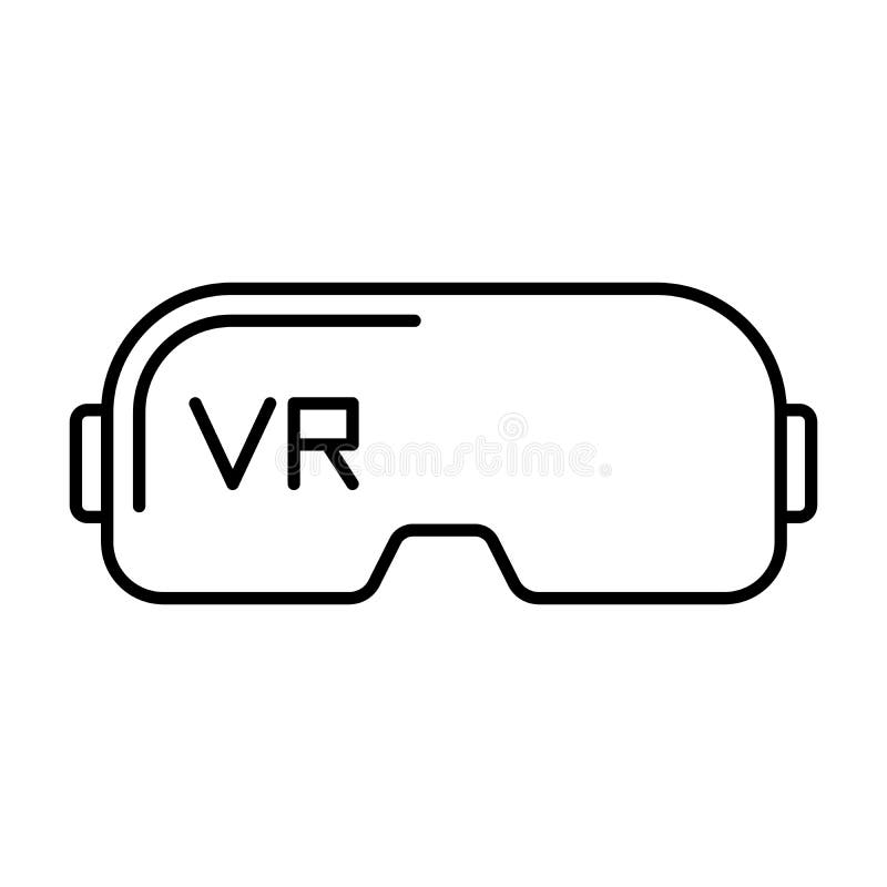 VR Glasses Icon. Black Linear VR Glasses Icon. Game Glasses Symbol ...