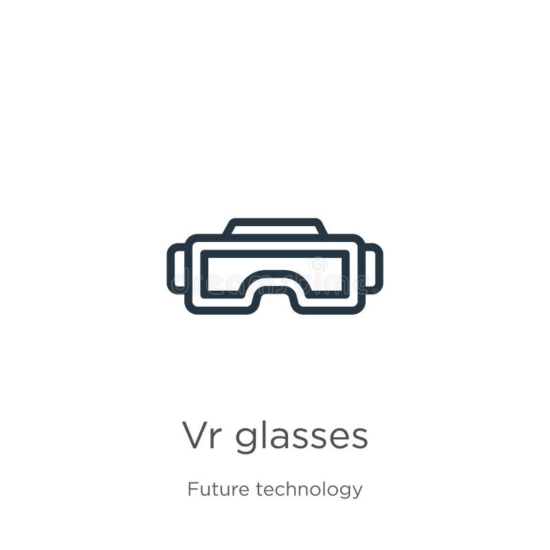 Vr Glasses Icon. Thin Linear Vr Glasses Outline Icon Isolated on White ...