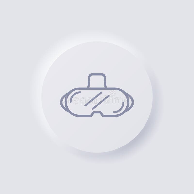 Vr Glasses Icon, White Neumorphism Soft UI Design. Stock Vector ...