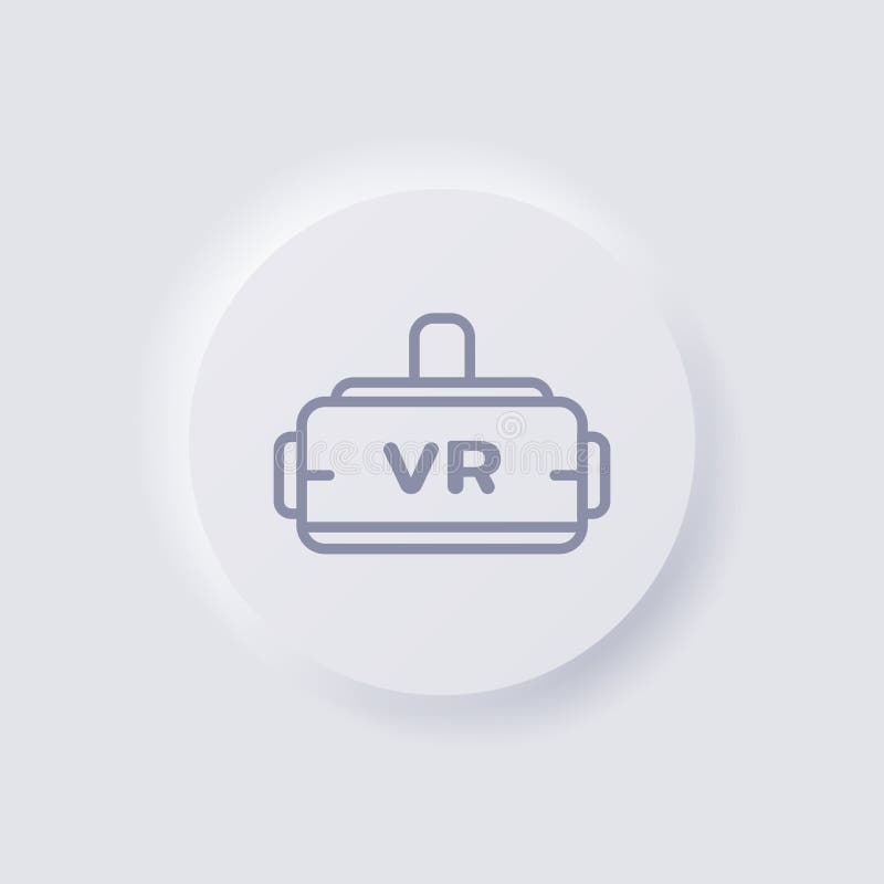 Vr Glasses Icon, White Neumorphism Soft UI Design. Stock Vector ...