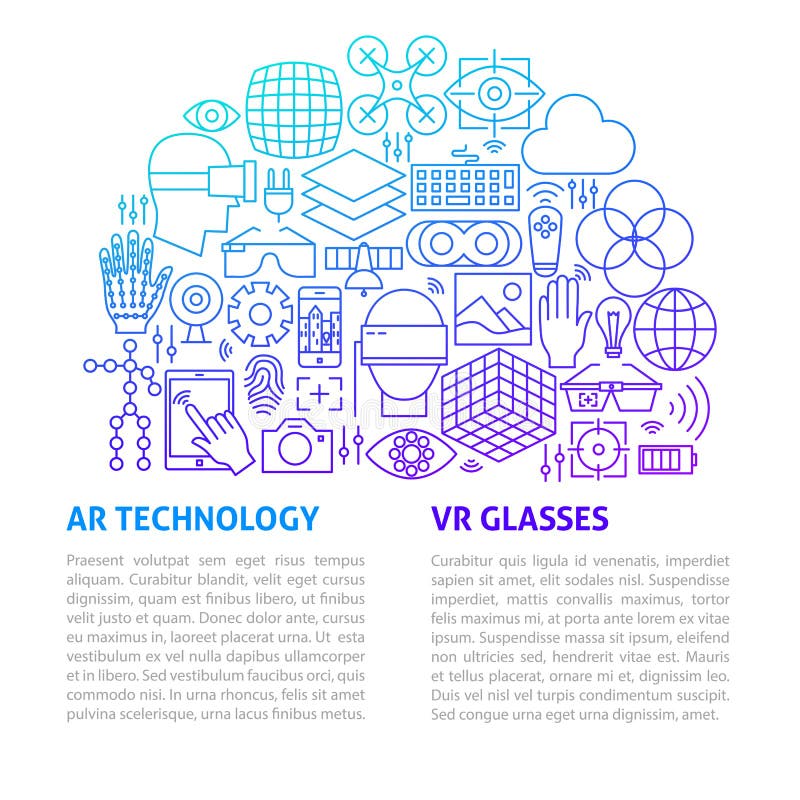 VR Glasses Line Template stock vector. Illustration of line - 124872045