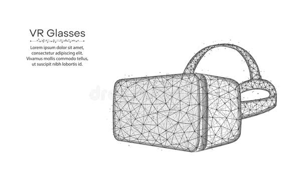 VR Glasses Low Poly Design, Virtual Reality Glasses Wireframe Mesh ...