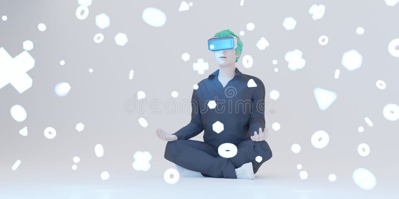 Vr Glasses Man Experiencing Virtual Reality with Device Vr Headset Vr ...