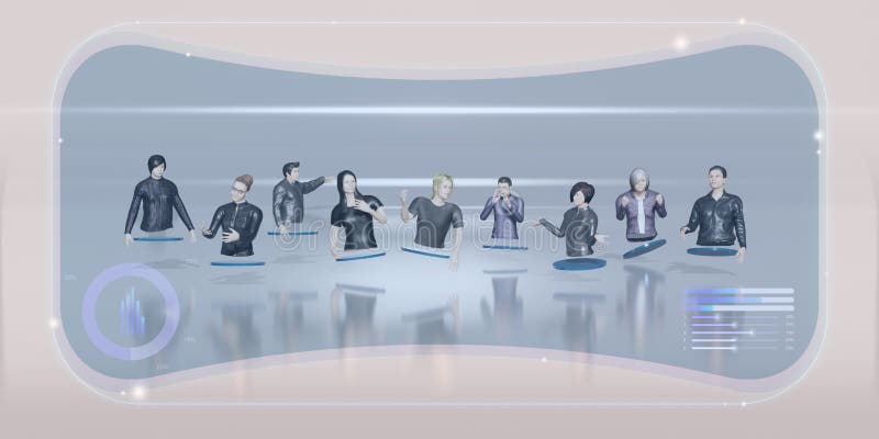 VR Glasses Metaverse Social Networks Avatars User Interface People and ...