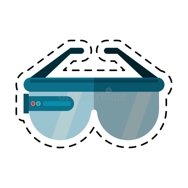 Vr Glasses Smart Technology Cut Line Stock Vector - Illustration of ...