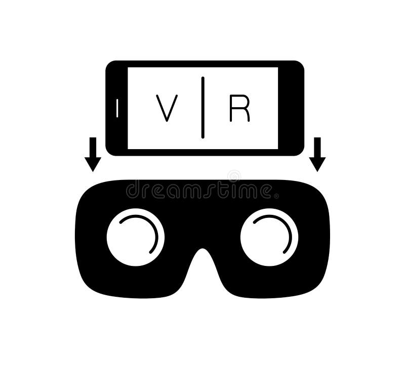 VR Glasses for Smartphone Vector Illustration. VR Gear Box for Smart ...