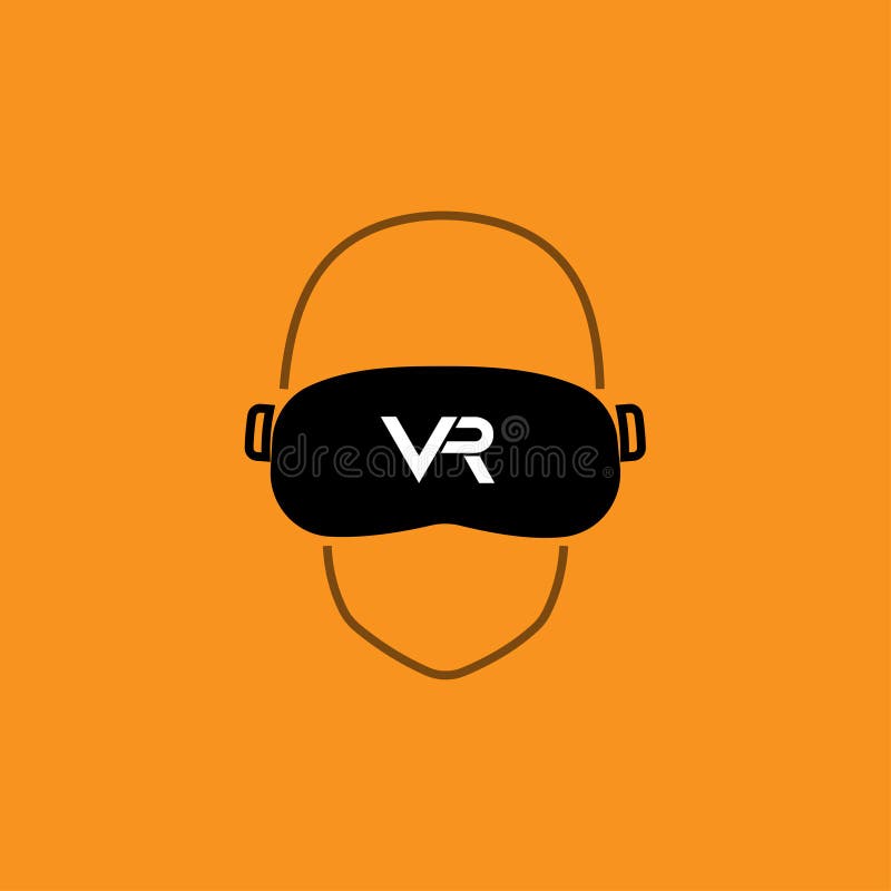 VR Glasses - Virtual Reality Box on Orange Background. Stock Vector ...