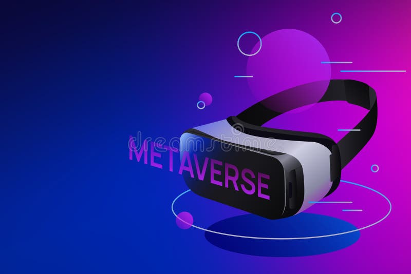 VR Goggles Purple Concept. Metaverse, Alternative Reality. Stock Vector ...