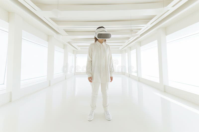 VR Goggles Technology Concept with a Person Wearing Virtual Reality ...