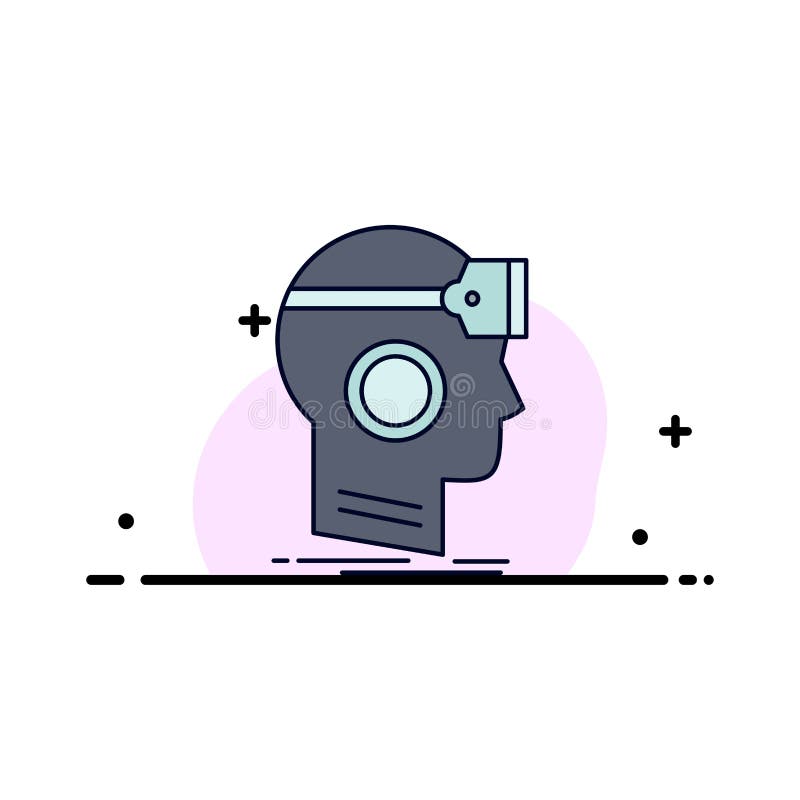 VR, Googles, Headset, Reality, Virtual Flat Color Icon Vector Stock ...