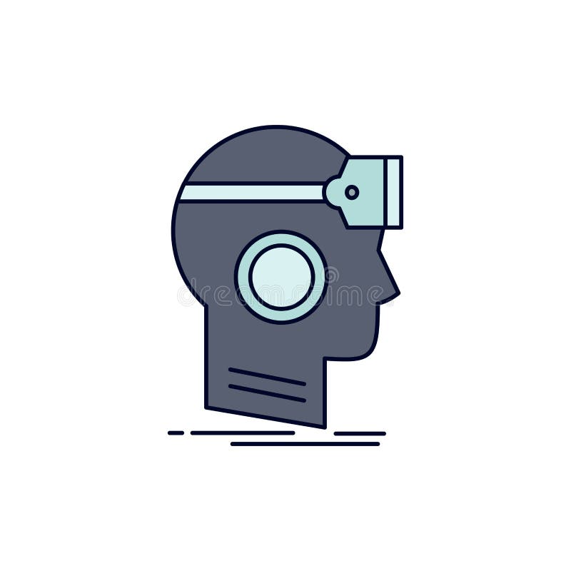 VR, Googles, Headset, Reality, Virtual Flat Color Icon Vector Stock ...