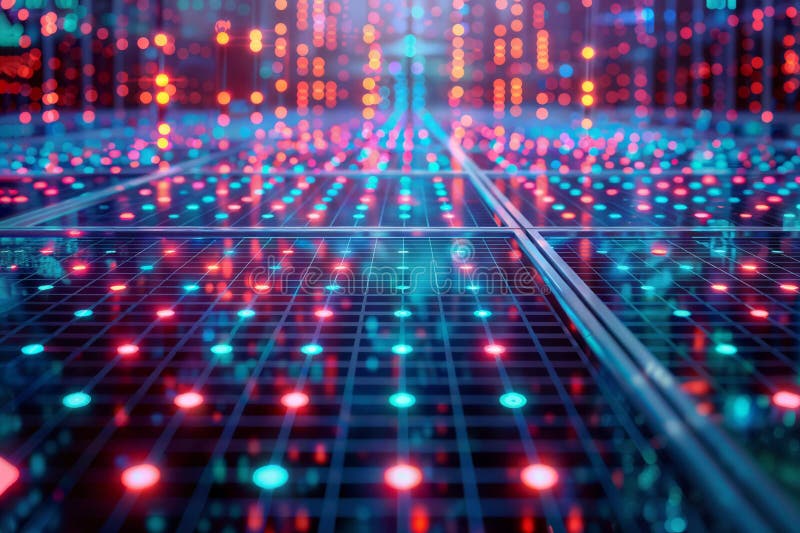 VR Gridscape: a Dynamic Digital Landscape, Generative Ai Stock ...