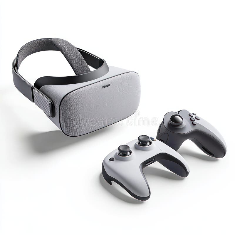 VR Headset with Accessories Stock Illustration - Illustration of ...