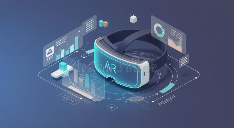 VR Headset with "AR" Text, Indicating Augmented Reality Capability ...