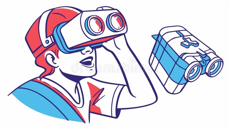 VR Headset and Binoculars, Virtual Reality and Vision Vector Design Generative AI Stock Vector ...