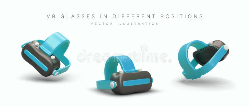VR Headset. Blue Glasses for Virtual Reality Stock Vector ...
