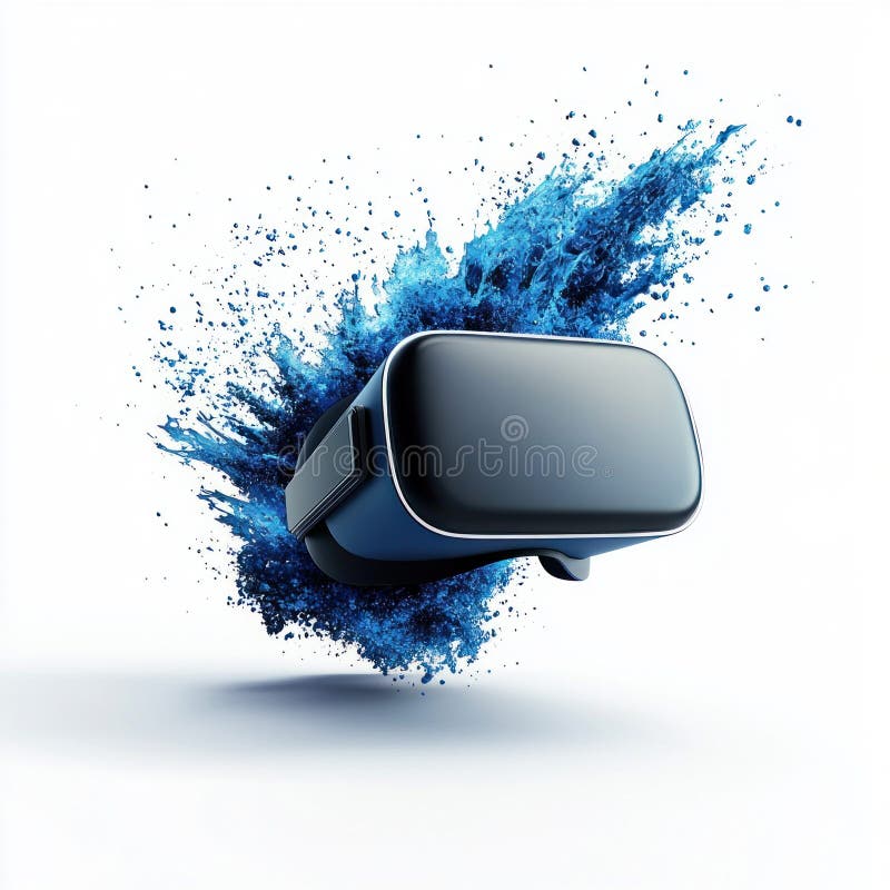 VR Headset Blue Splash stock illustration. Illustration of blue - 367255085