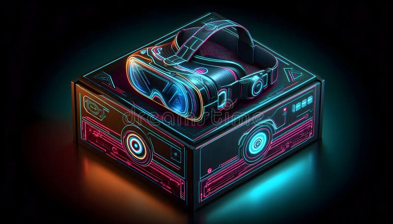 Vr Headset Box, Ai-generated Image Stock Illustration - Illustration of ...