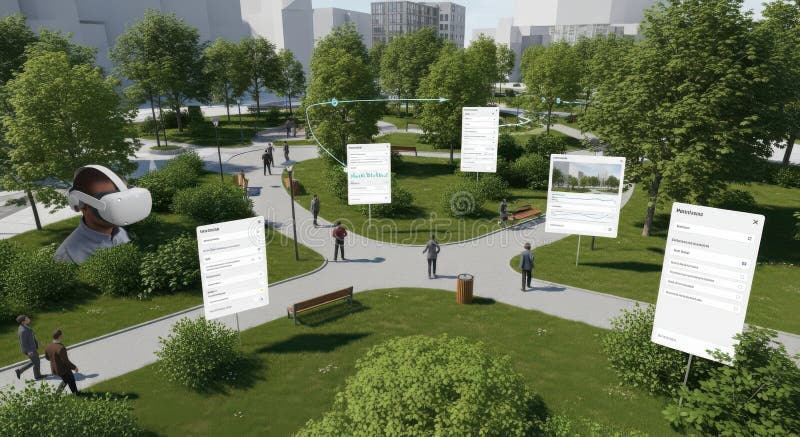 Vr Park Augmented Reality Interface Concept Stock Illustration ...