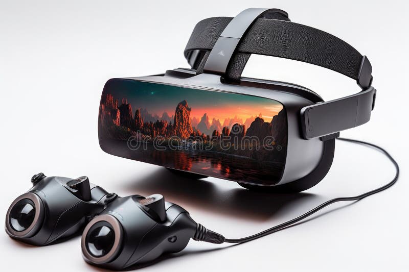 Vr Headset Connected To High-end Gaming Pc Stock Illustration ...