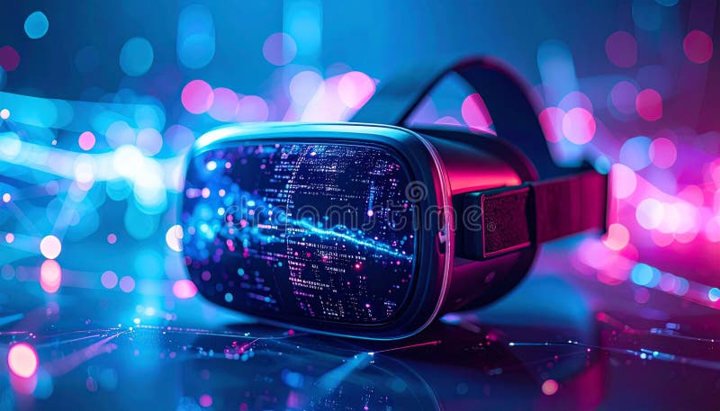 Pink Purple Vr Headset Glowing Neon Lights Stock Photos - Free ...