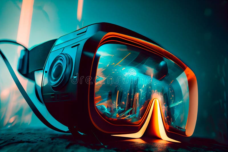 VR Headset, Double Exposure, Metaverse, Futuristic Virtual World, State ...