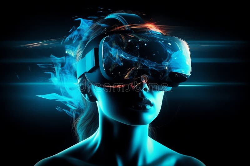 Vr Headset, Double Exposure, Metaverse, Futuristic Virtual World, State ...