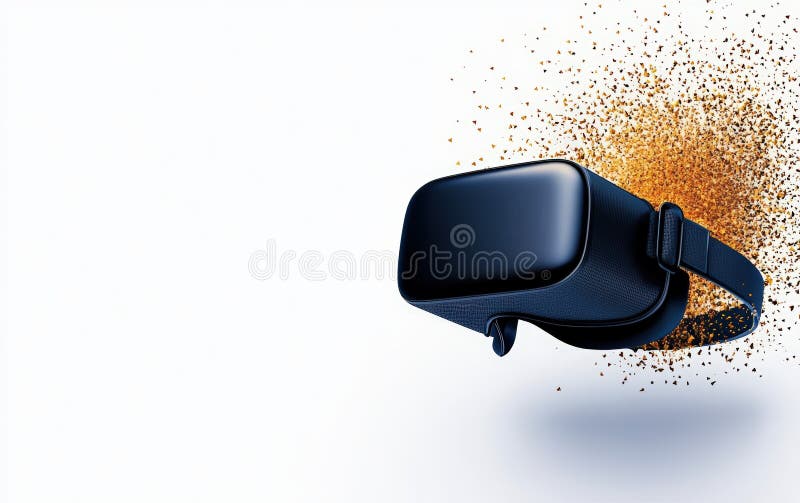 VR Headset with Explosion of Particles Stock Illustration ...