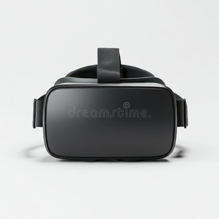 VR Headset Featuring a Sleek, Rectangular Design with a Black, Glossy ...