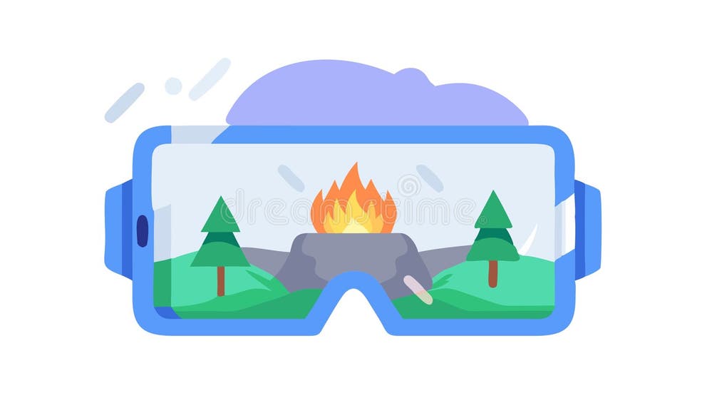 VR Headset with Green Tree, Virtual Nature Experience, Eco-Friendly ...