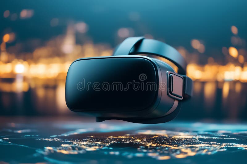 A VR Headset is Hovering Over a Stylized Map, Showcasing the Concept of ...