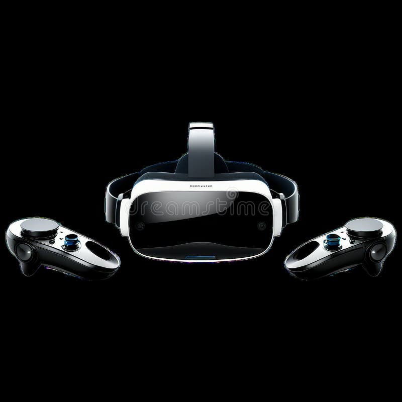 VR Headset with Controllers, Isolated on Transparent Background Stock ...