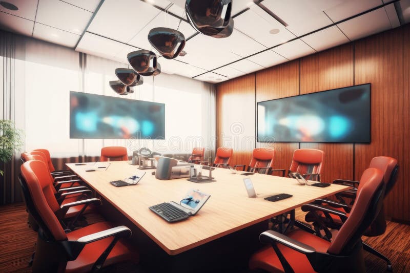Vr Headset Integrated Conference Room Setup Stock Illustrations – 2 Vr ...