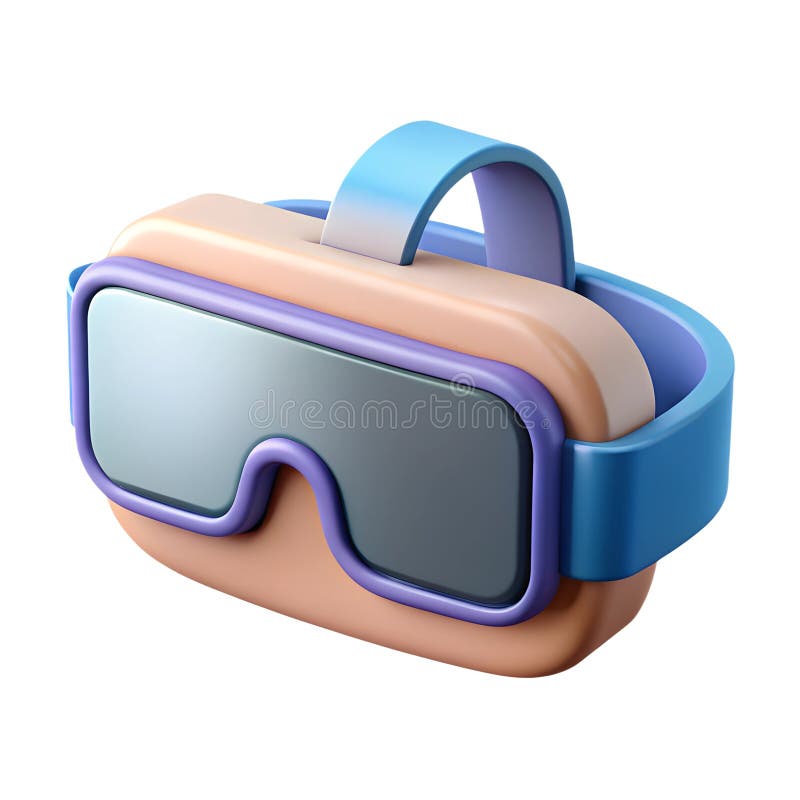 VR Headset Isolated on White Background. Cartoon Plastic Style Icon ...