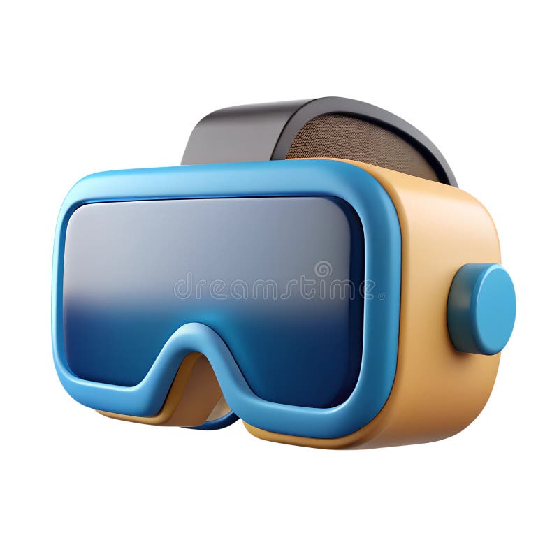VR Headset Isolated on White Background. Cartoon Plastic Style Icon ...