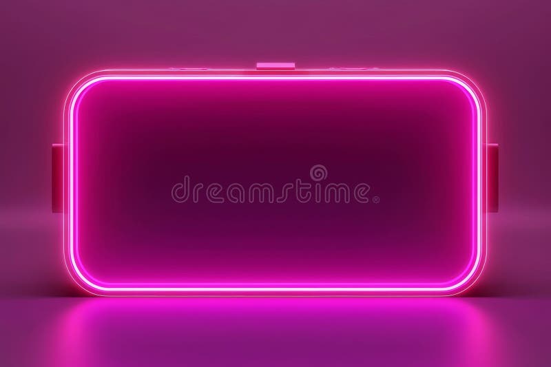 VR Headset with Neon Pink Outline, Highlighting Advanced Virtual ...