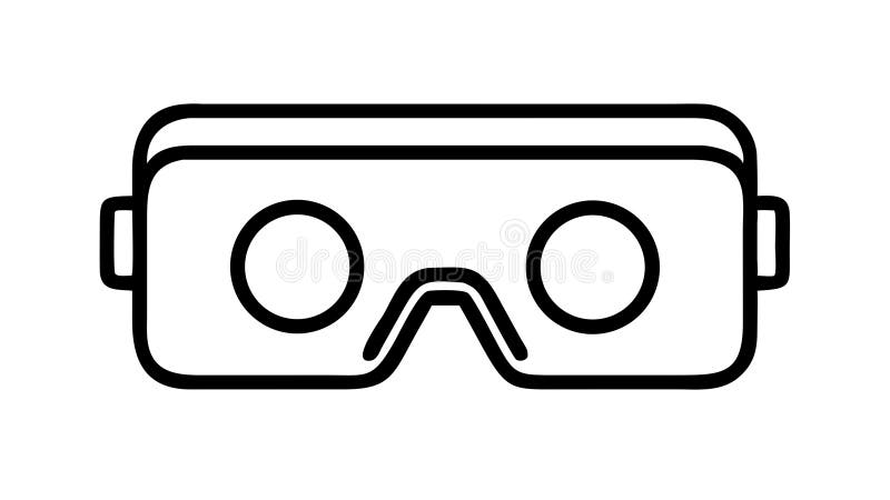 VR Headset Outline Icon, Virtual Reality and Tech Symbol , Vector ...