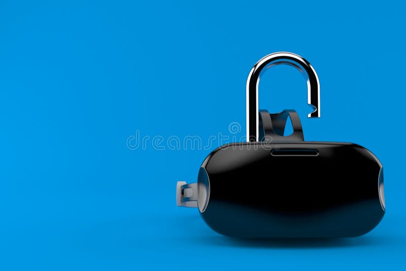 VR headset with padlock stock illustration. Illustration of goggles ...