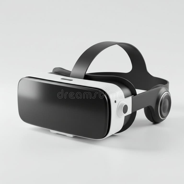 VR Headset with a Sleek, Modern Design Featuring a Black Visor and ...