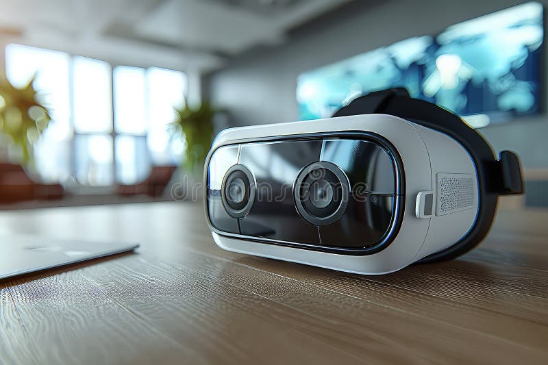 VR headset on a table. stock photo. Image of possibilities - 315609898